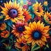 Sunflowers Colorful Vibrant Png Sublimation Digital Design Download - Etsy