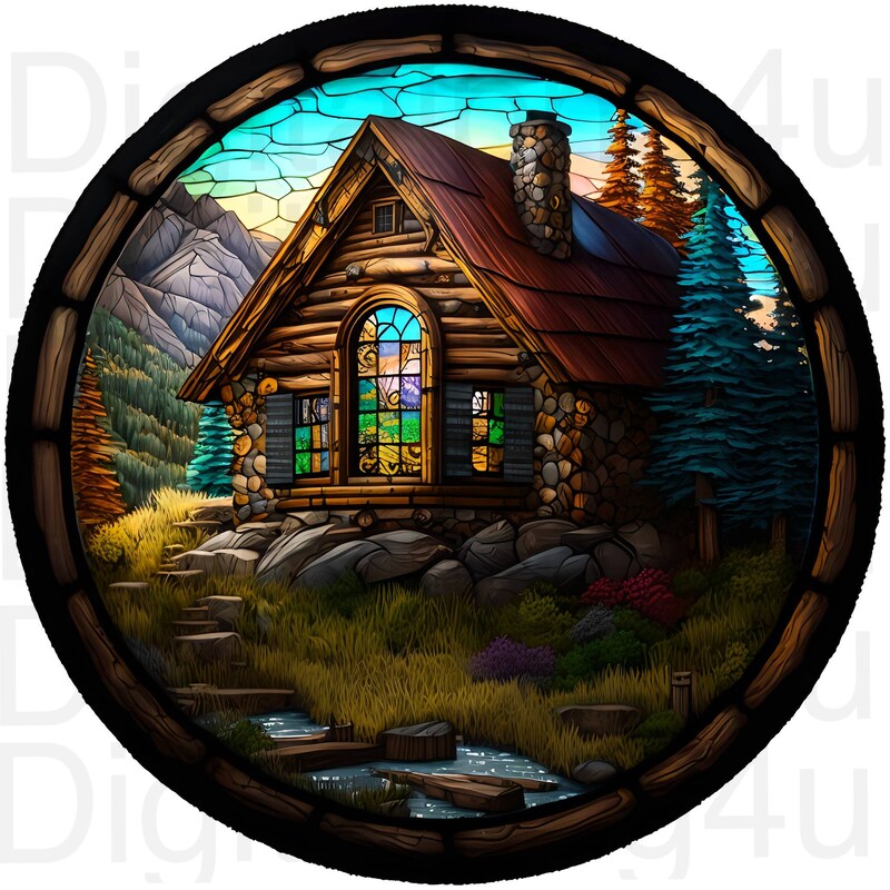 Log Cabin Art - Etsy