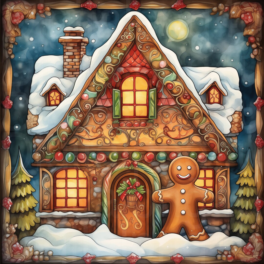 Gingerbread Man Gingerbread House Christmas Png Sublimation Digital ...