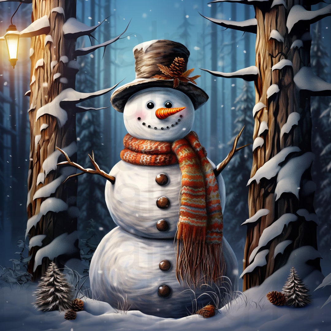 Beautiful Snowman Christmas Winter Png Sublimation Digital Design ...