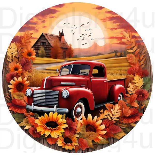 Red Truck Sign - Etsy