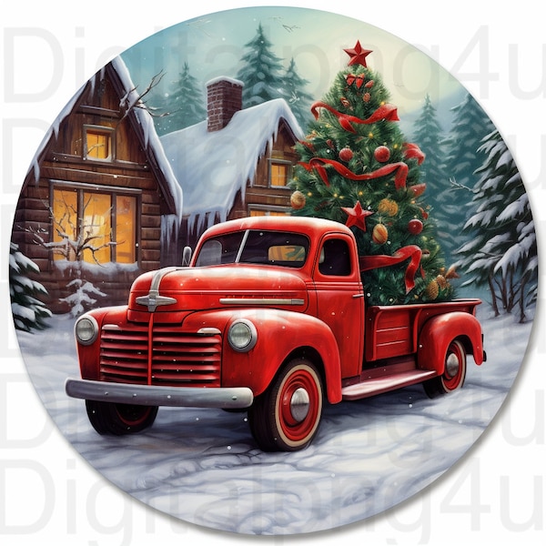 Red Truck Christmas - Etsy