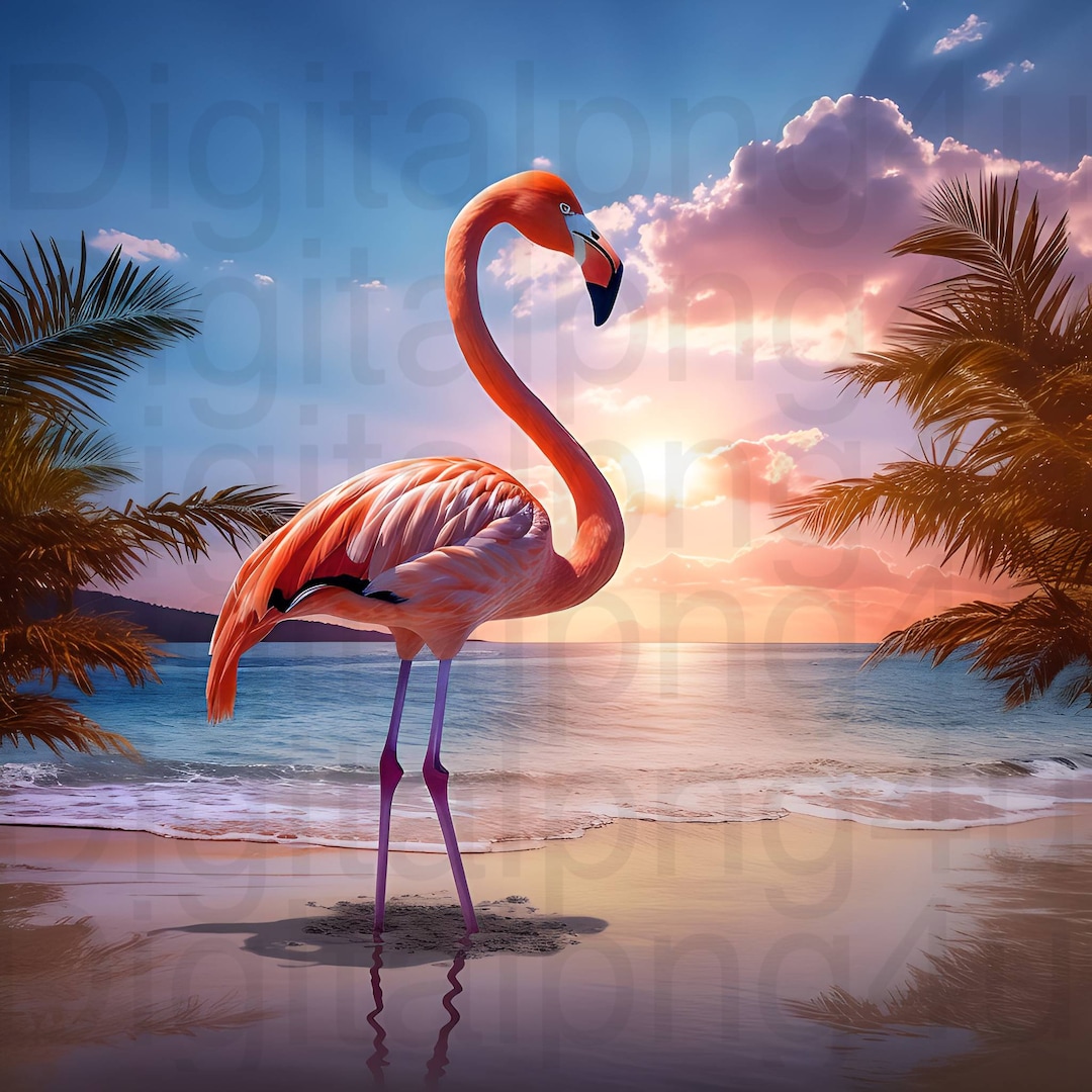 Flamingo Beach Png Sublimation Digital Design Download Image - Etsy