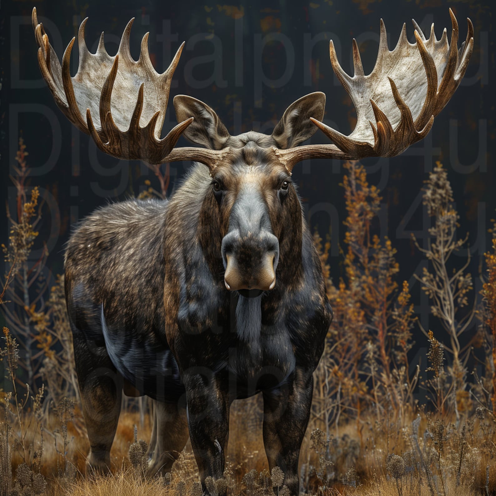 Moose Beautiful Moose PNG Sublimation Digital Design Download Wreath ...