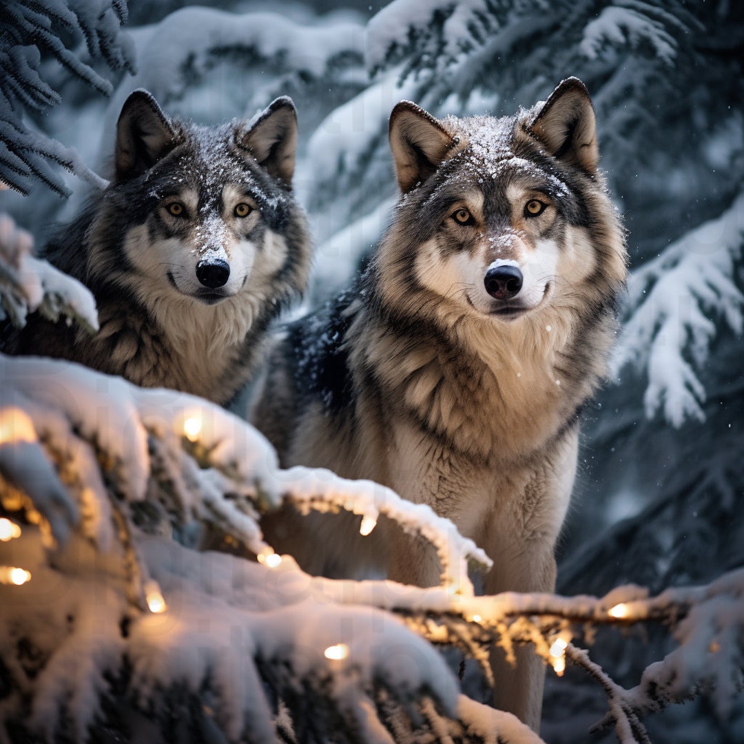 Wolves Winter Png Sublimation Digital Design Download Wreath Sign Wind ...