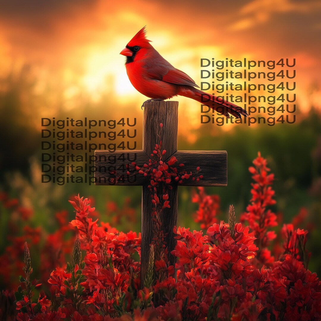 Cardinal and Cross PNG Sublimation DIGITAL DESIGN Download Wreath Sign ...