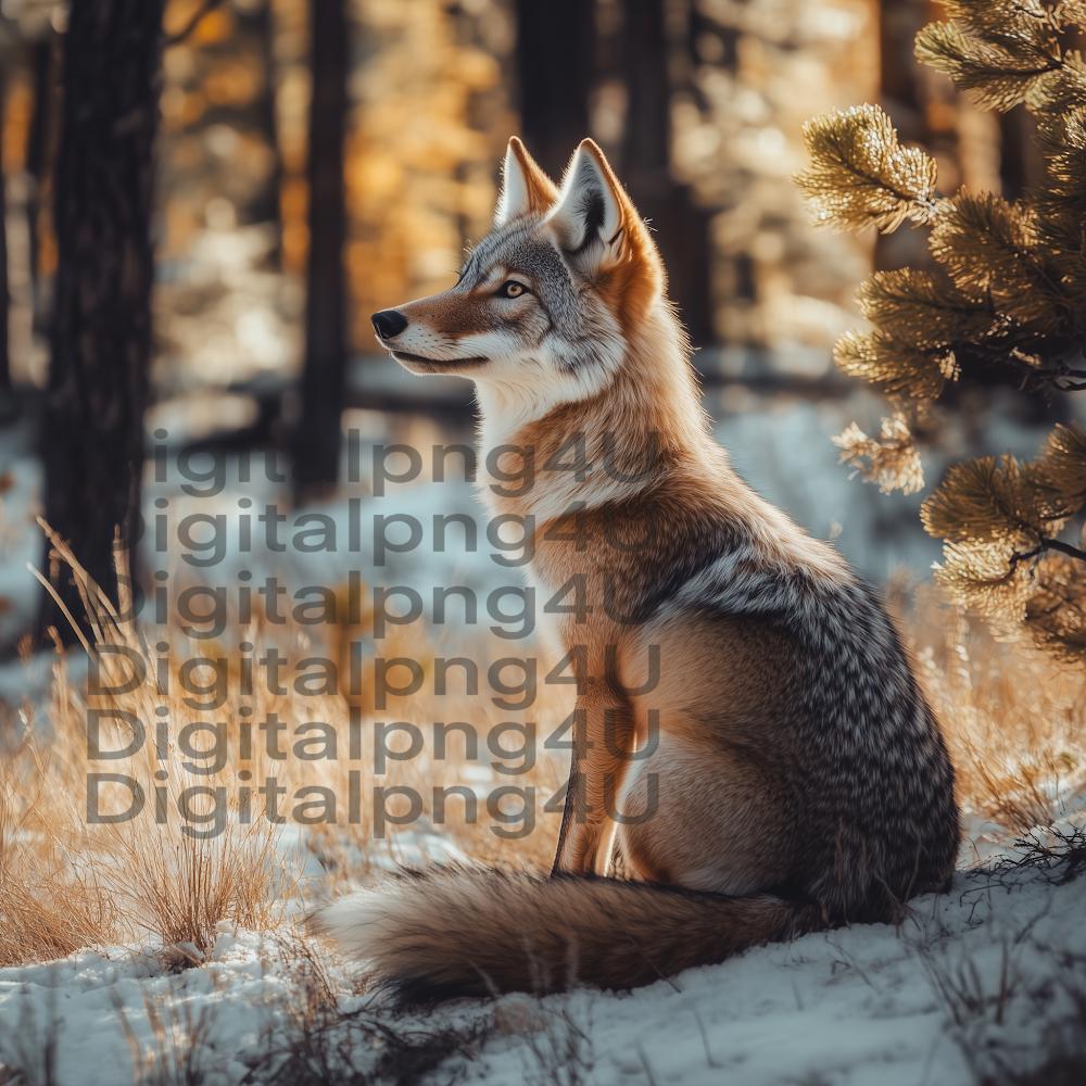 Coyote PNG Sublimation Digital Design Download Wreath Sign Wind Spinner ...