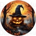 Jack O Lantern Witch Pumpkins Halloween Design Round Png Sublimation ...
