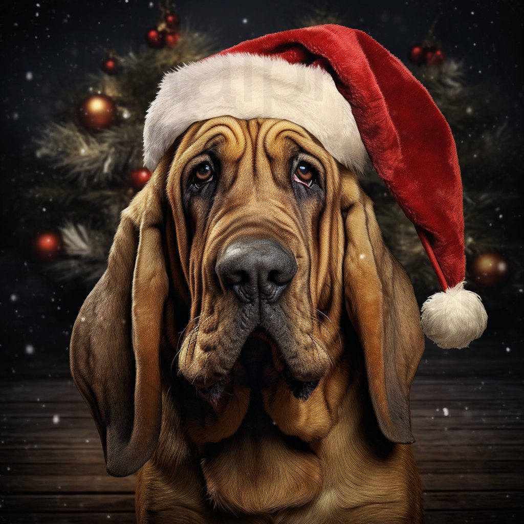 Bloodhound Dog Christmas Png Sublimation Digital Design Download Wreath ...