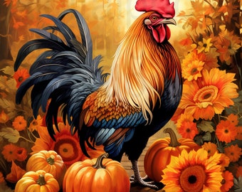 Rooster PNG Fall Thanksgiving Sublimation Rooster Sublimation - Etsy