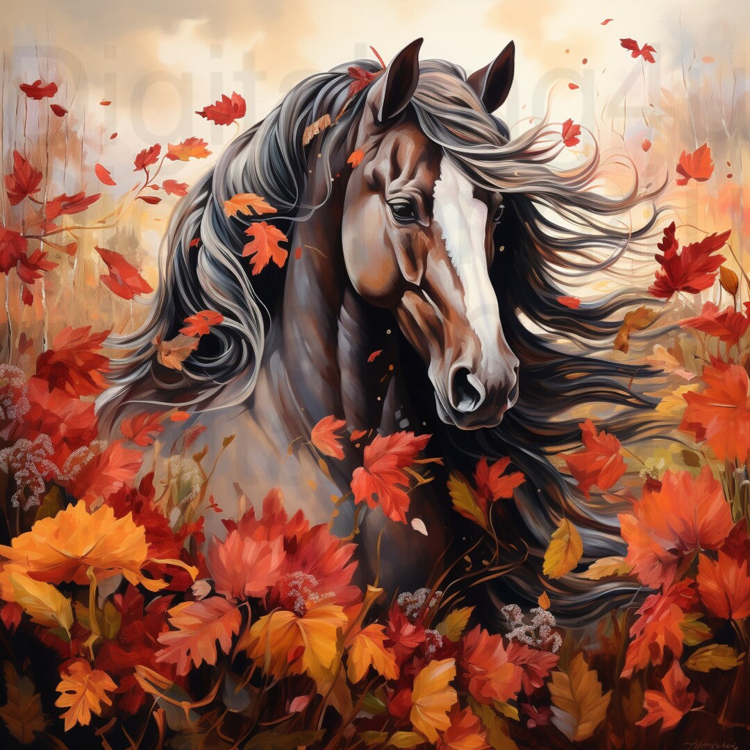 Horse Fall Autumn Western Png Sublimation Digital Design Download - Etsy
