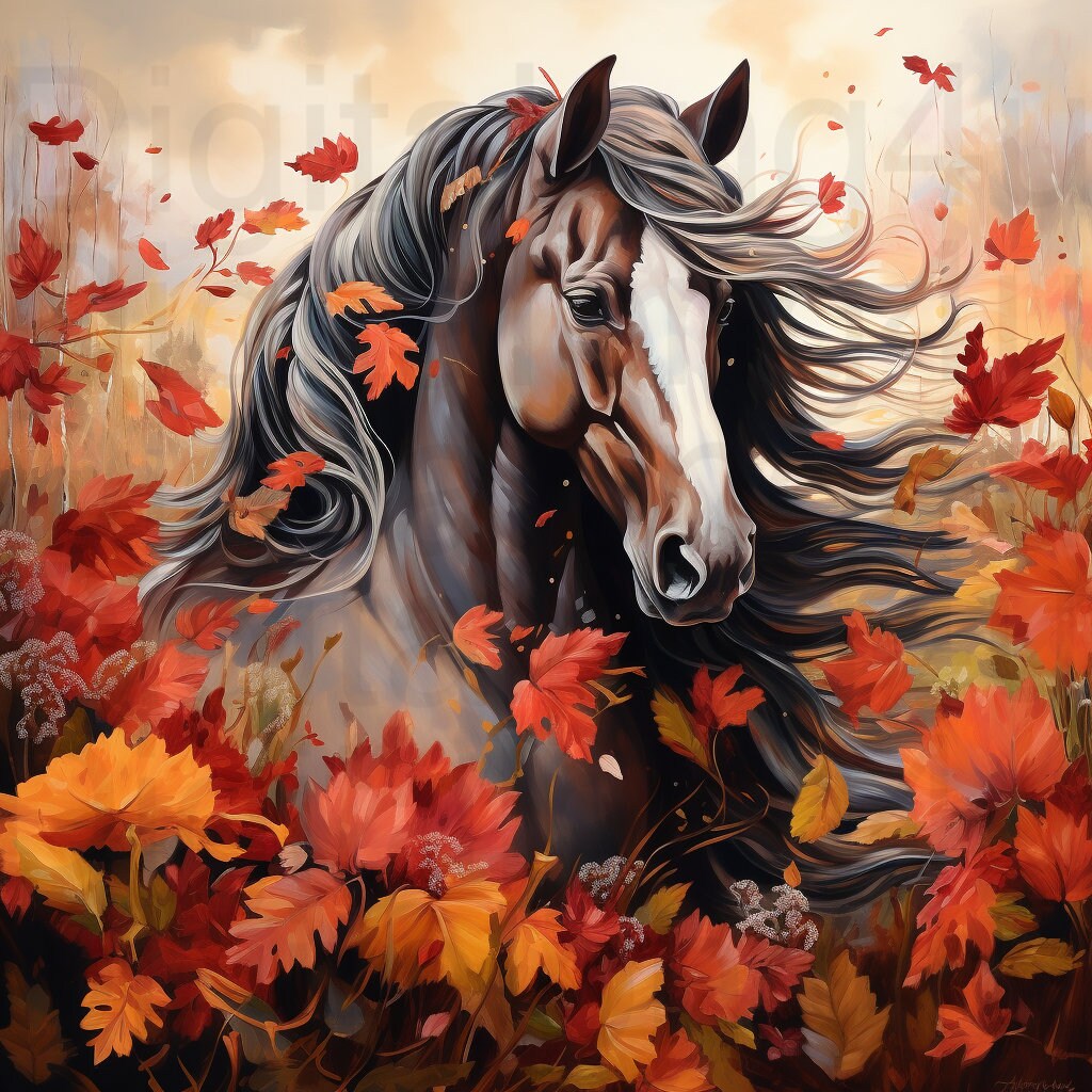 Horse Fall Autumn Western Png Sublimation Digital Design - Etsy
