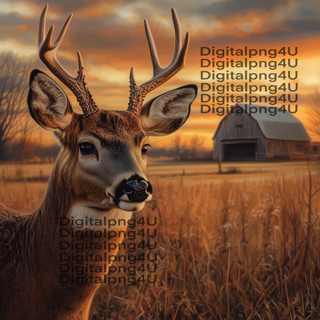 Deer Buck and Barn Deer Hunting PNG Sublimation DIGITAL DESIGN Download ...