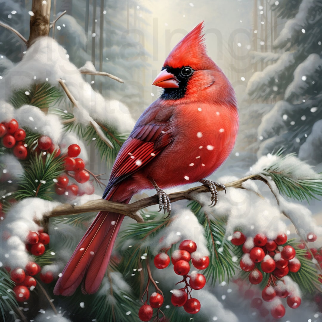 Cardinal In Snow Wallpaper