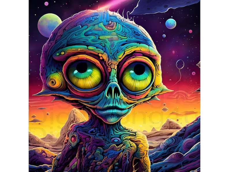 Alien Colorful Alien Png Sublimation Digital Design Download Alien ...