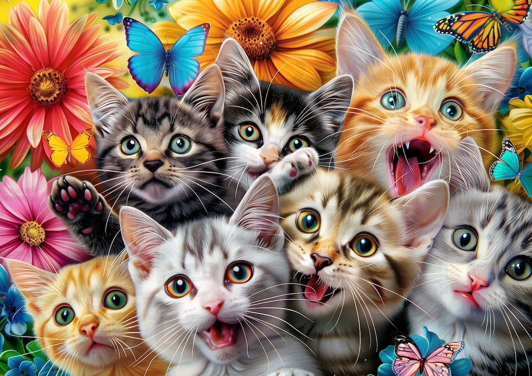 Kitten Cute Kittens Smiling PNG Sublimation Digital Design Download ...