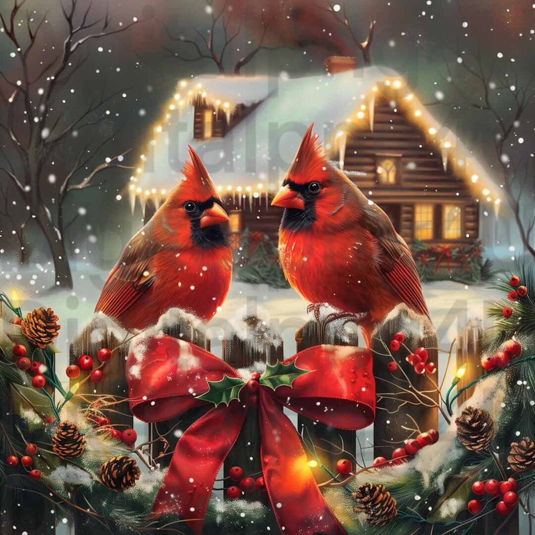 Cardinals Winter Christmas PNG Sublimation Digital Design Download ...