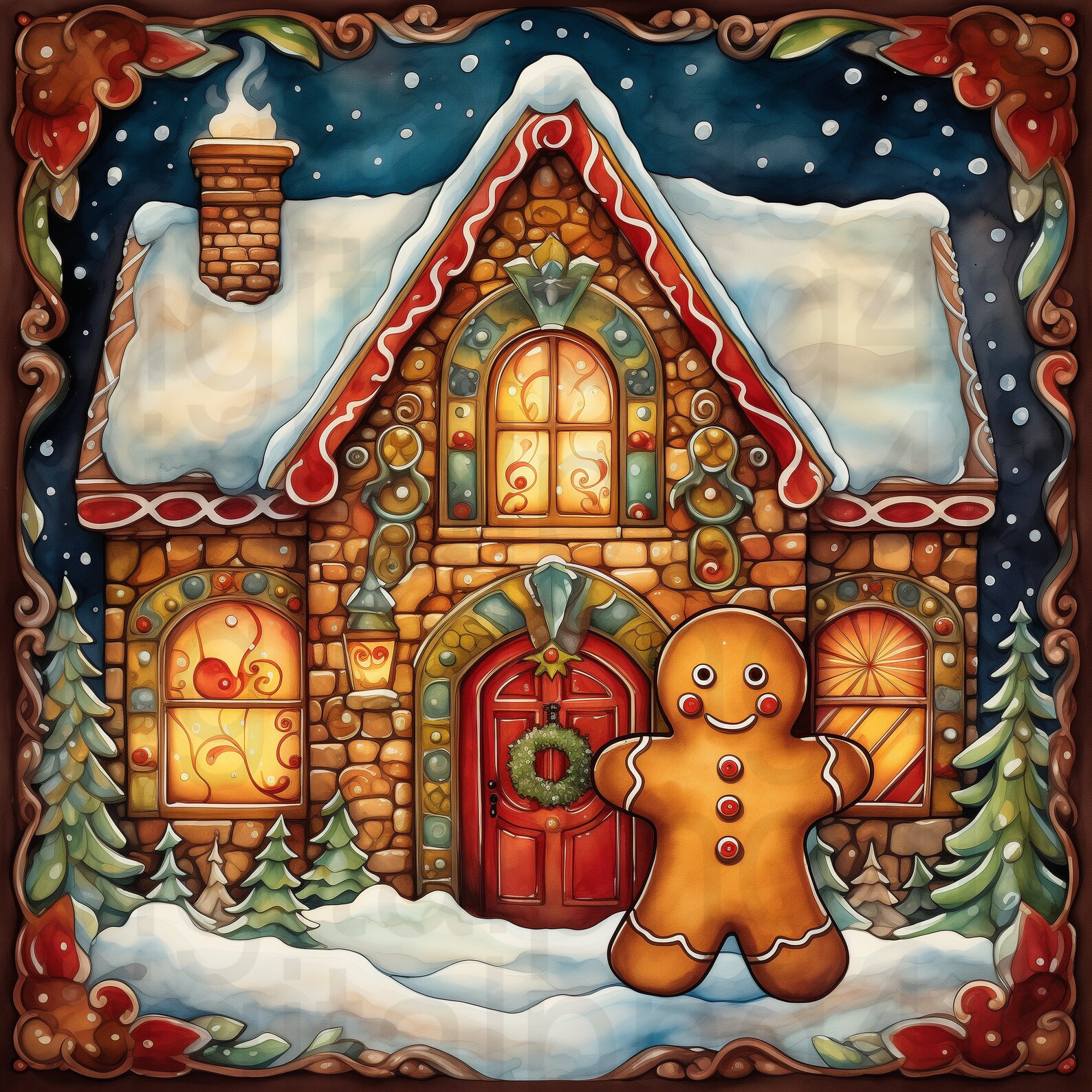 Gingerbread Man Gingerbread House Christmas Png Sublimation Digital ...