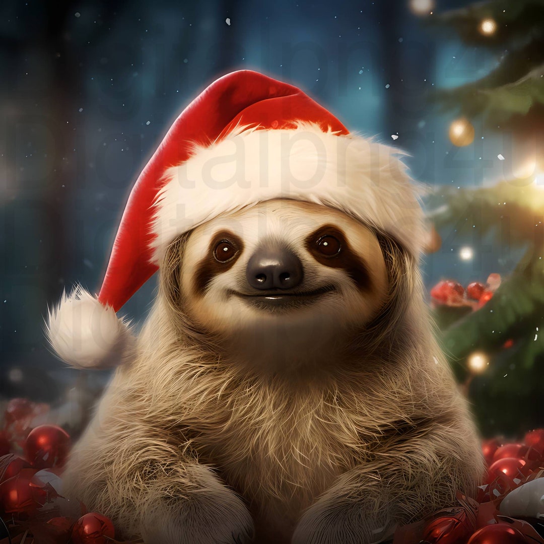 Sloth Christmas Png Sublimation Digital Design Download Wreath Sign ...