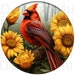 Cardinal Sunflowers Fall Round Png Sublimation Digital Design Download ...