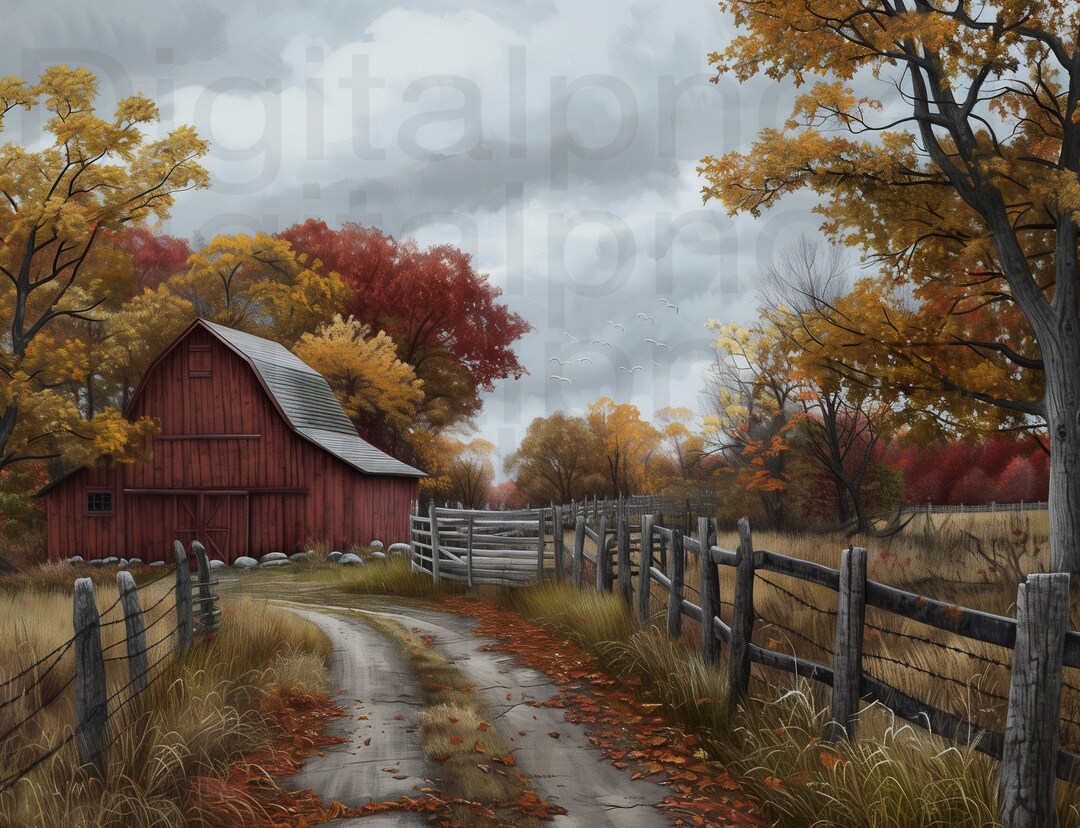 Barn Beautiful Old Barn PNG Sublimation Digital Design Download Wreath ...