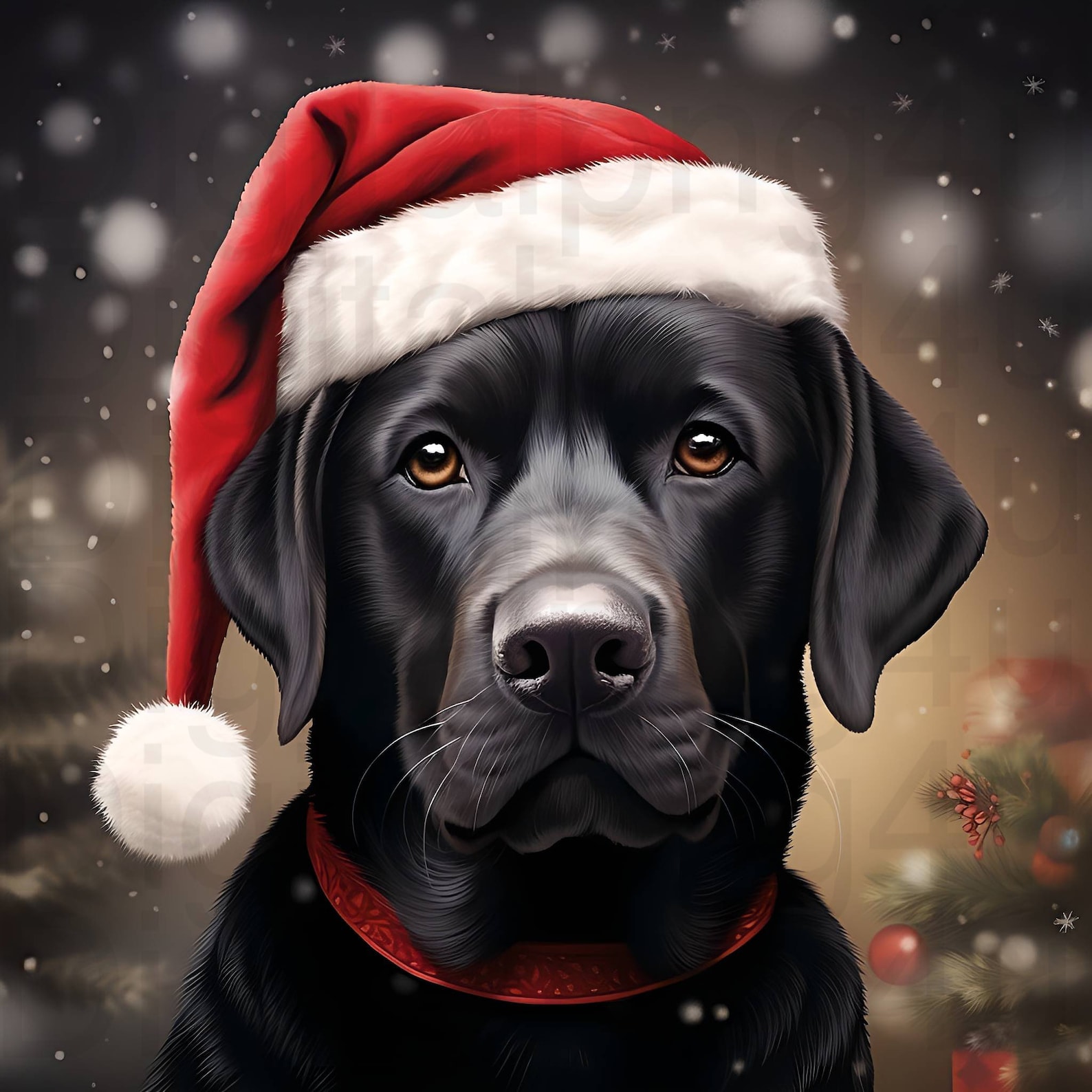 Black Labrador Dog Christmas Png Sublimation Digital Design Download ...