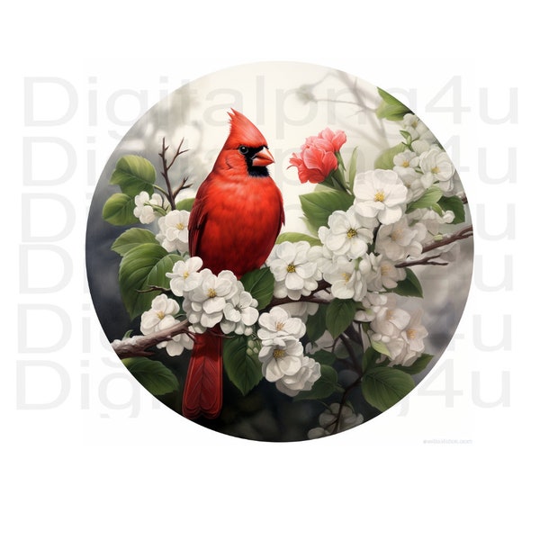 Cardinal Wreath - Etsy