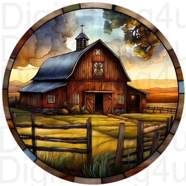 Stained Glass Barn - Etsy
