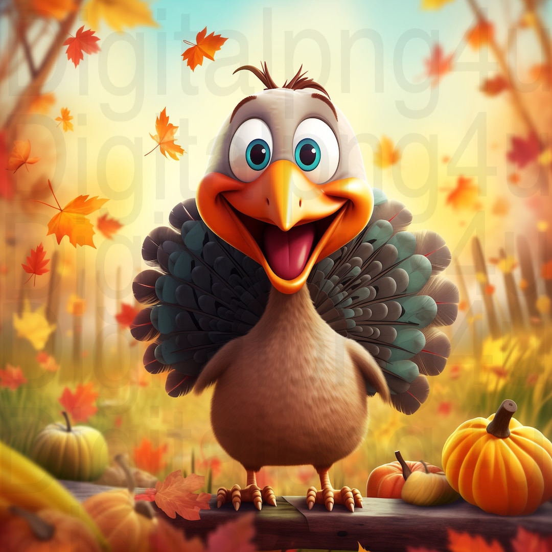 Turkey Cute Thanksgiving Fall Turkey Png Sublimation Digital Design ...