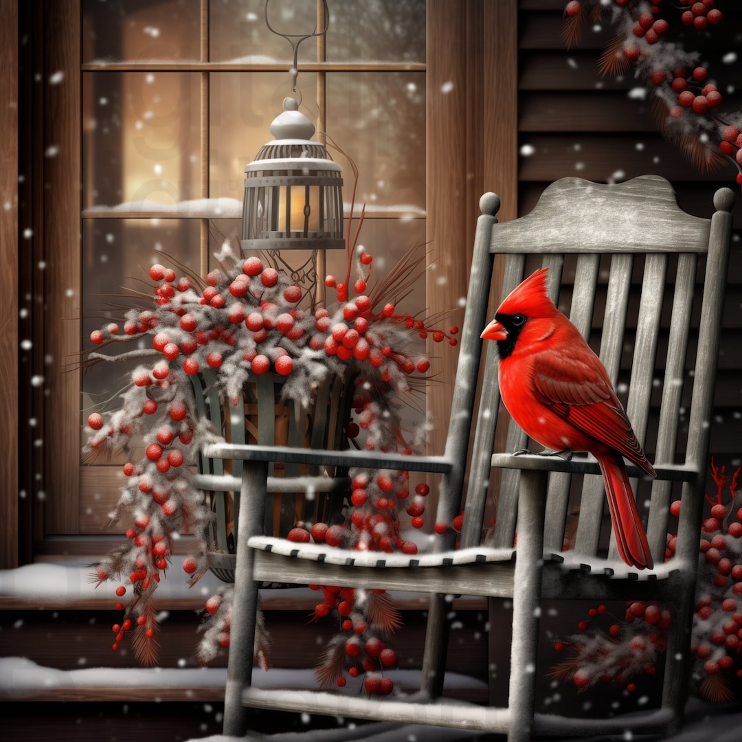 Cardinal Rocking Chair Rustic Png Sublimation Digital Design Download ...