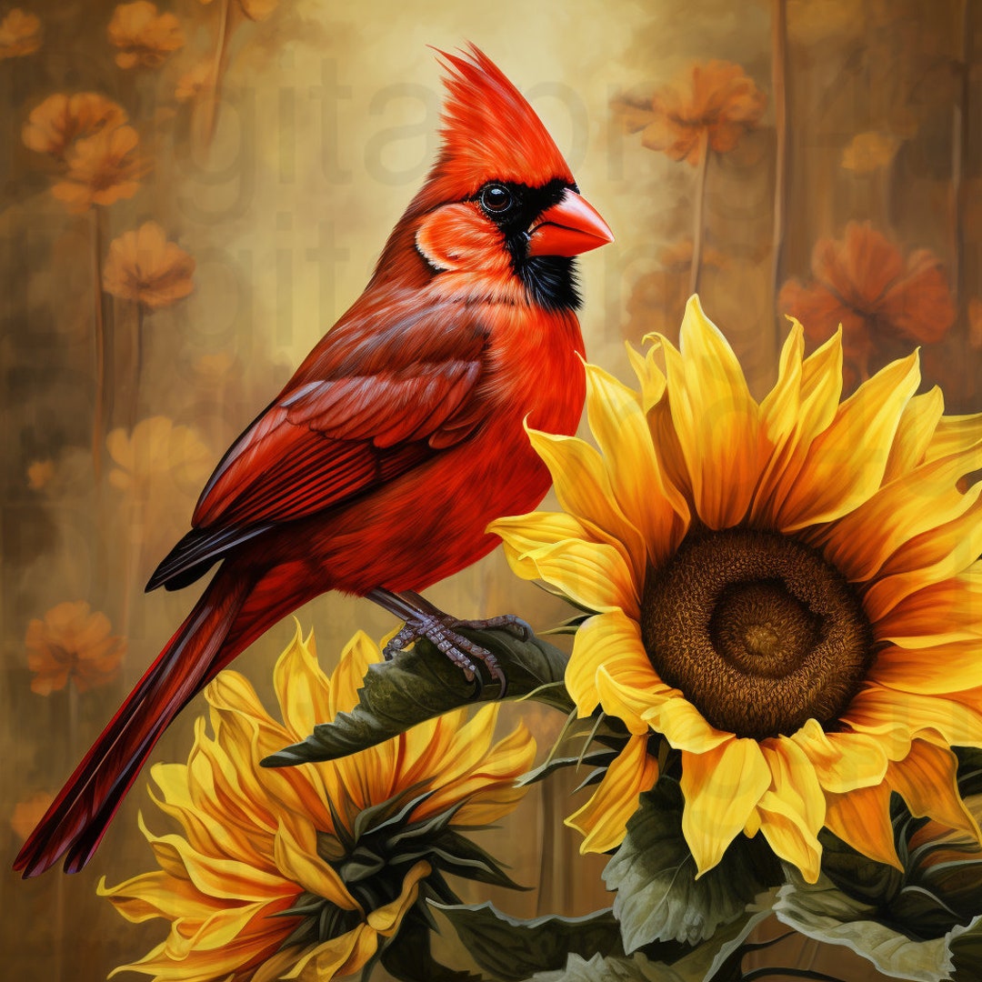 Cardinal Sunflowers Png Sublimation Digital Design Download - Etsy
