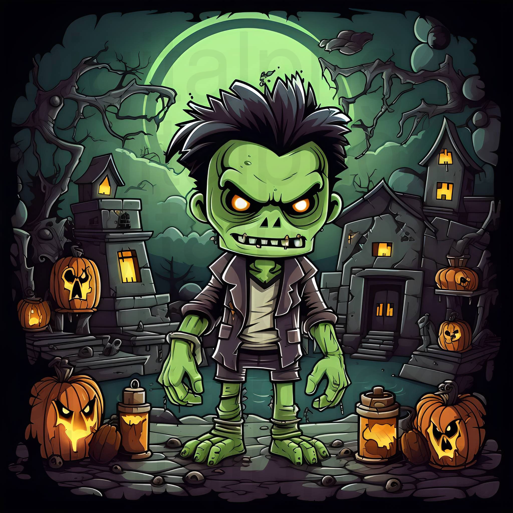 Cute Kids Frankenstein Halloween Png Sublimation Digital - Etsy