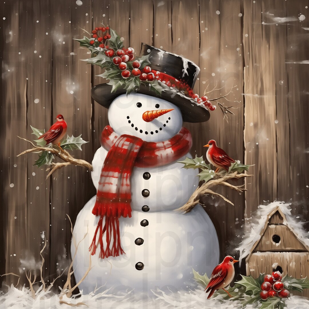 Snowman Rustic Snowman Png Sublimation Digital Design Download Wreath ...