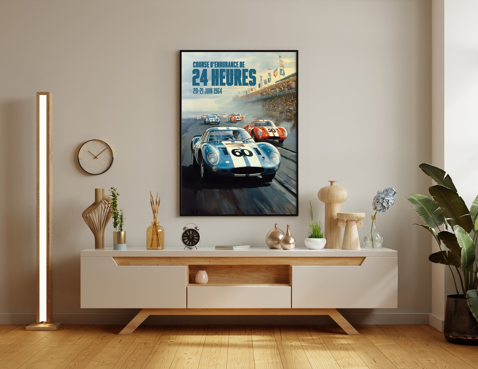 Car Race Wall Art, 1964 Sports Car Race Print, Car Race in France Print ...
