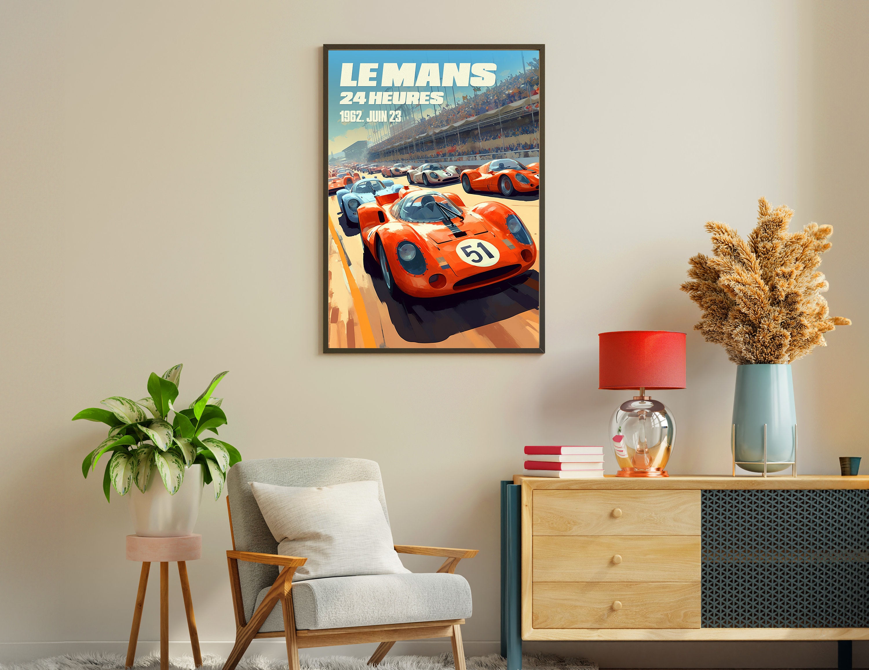 Vintage Car Poster, Retro Car Poster, 24 Hours of Le Mans, Car Poster ...
