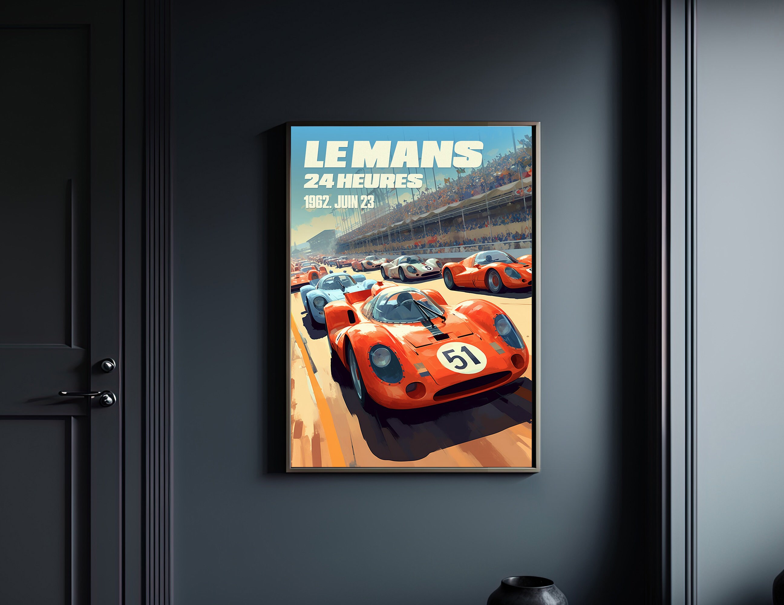 Vintage Car Poster, Retro Car Poster, 24 Hours of Le Mans, Car Poster ...