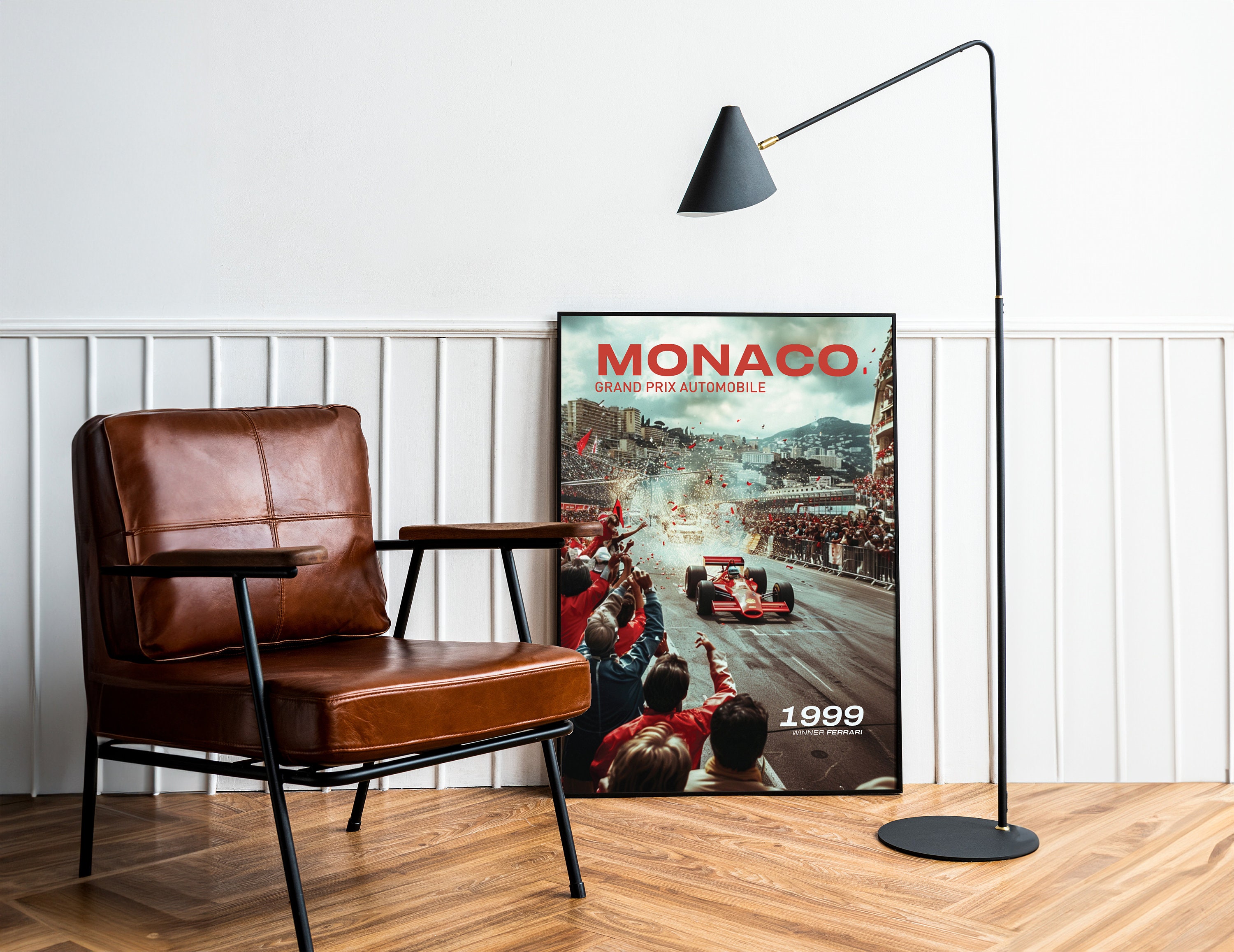 Monaco Grand Prix Print, Vintage Wall Art, Car Race Poster, 1999 Grand ...