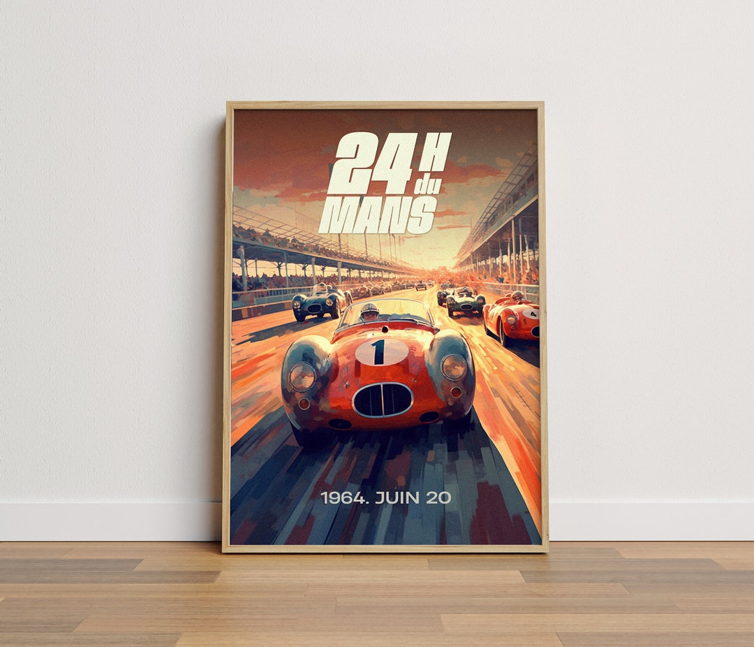 Vintage Car Poster, Retro Car Poster, 24 Hours of Le Mans, Car Poster ...
