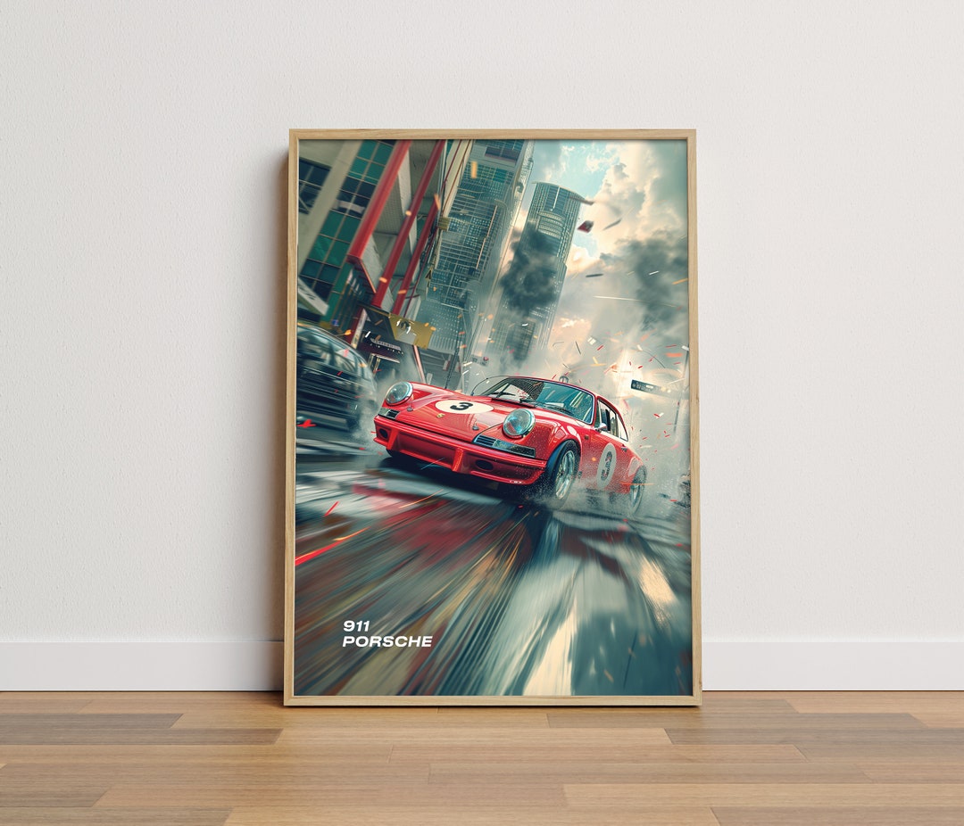 Porsche Poster, Porsche 911 Poster, Vintage Porsche Poster, Porsche ...