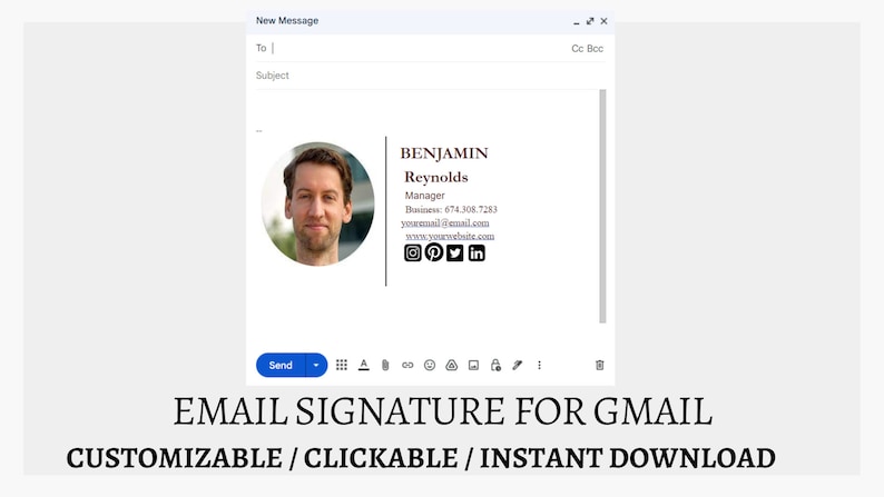 Email Signature Template for Gmail - Etsy