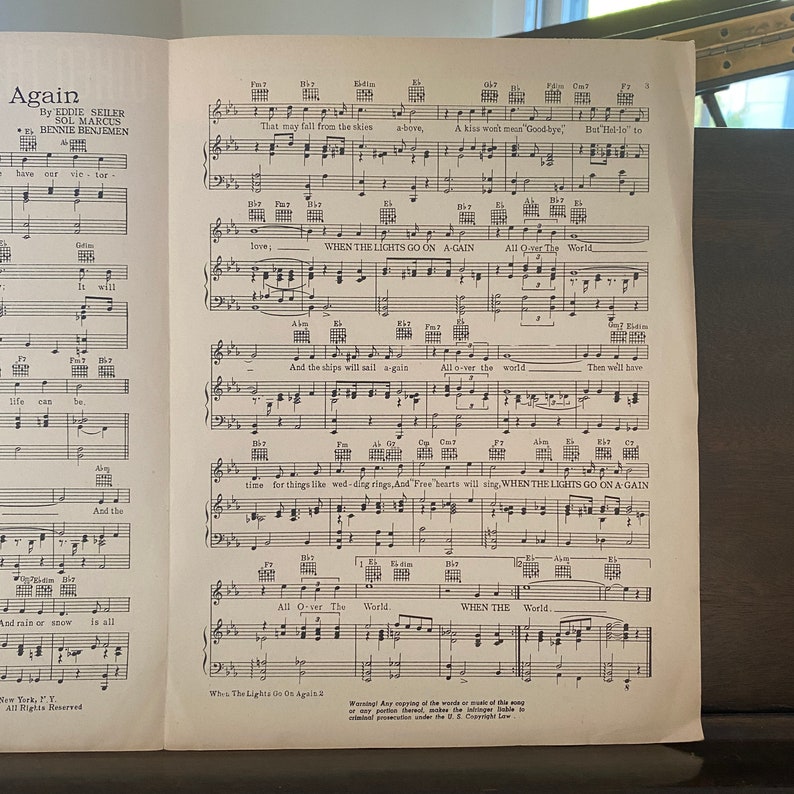 When the Lights Go on Again all Over the World by Eddie Seiler, Sol ...