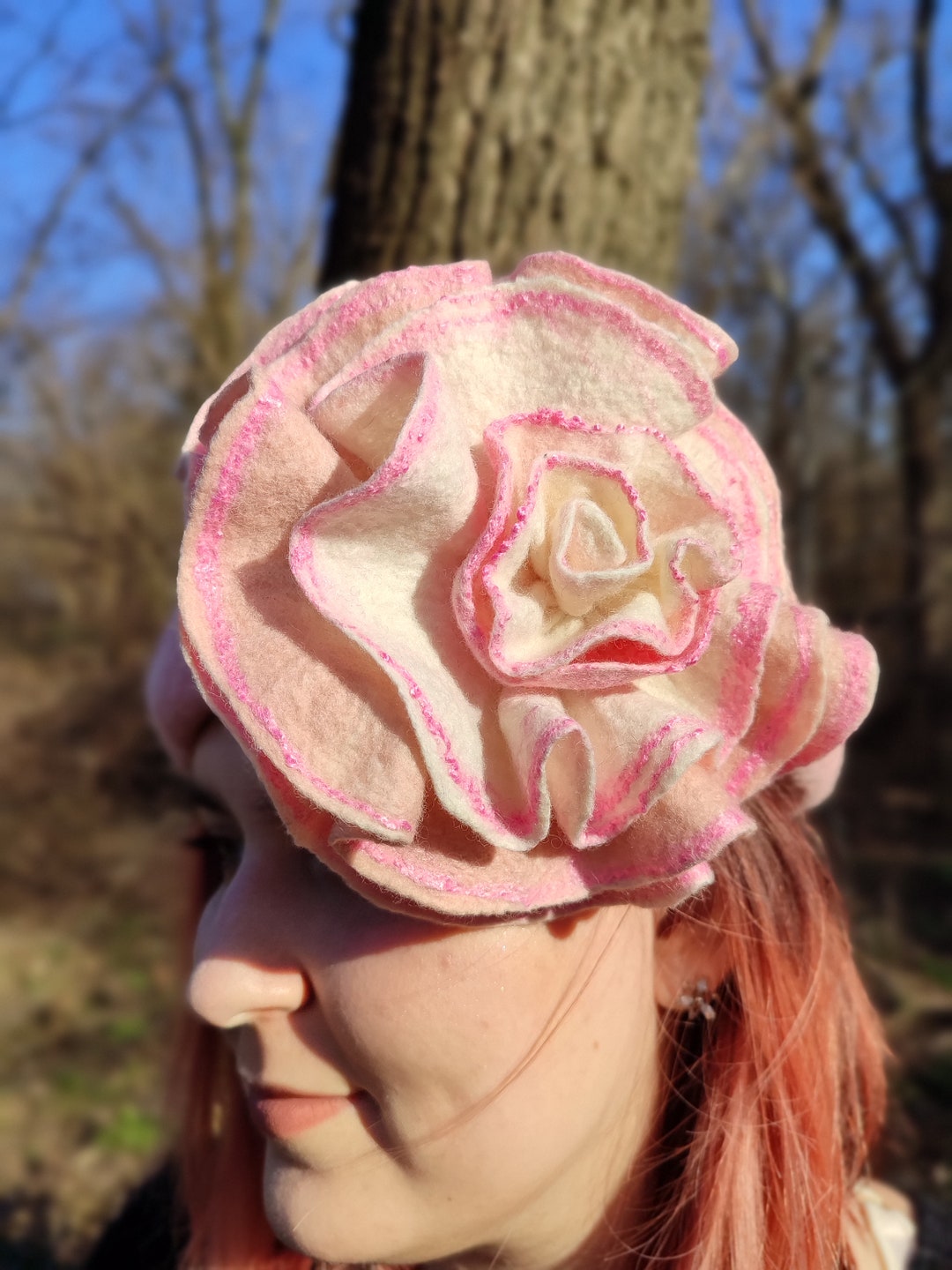 Wool Rose, Pink Rose, Pink Flower, Felt Rose, Gift for Mother, Gift for ...