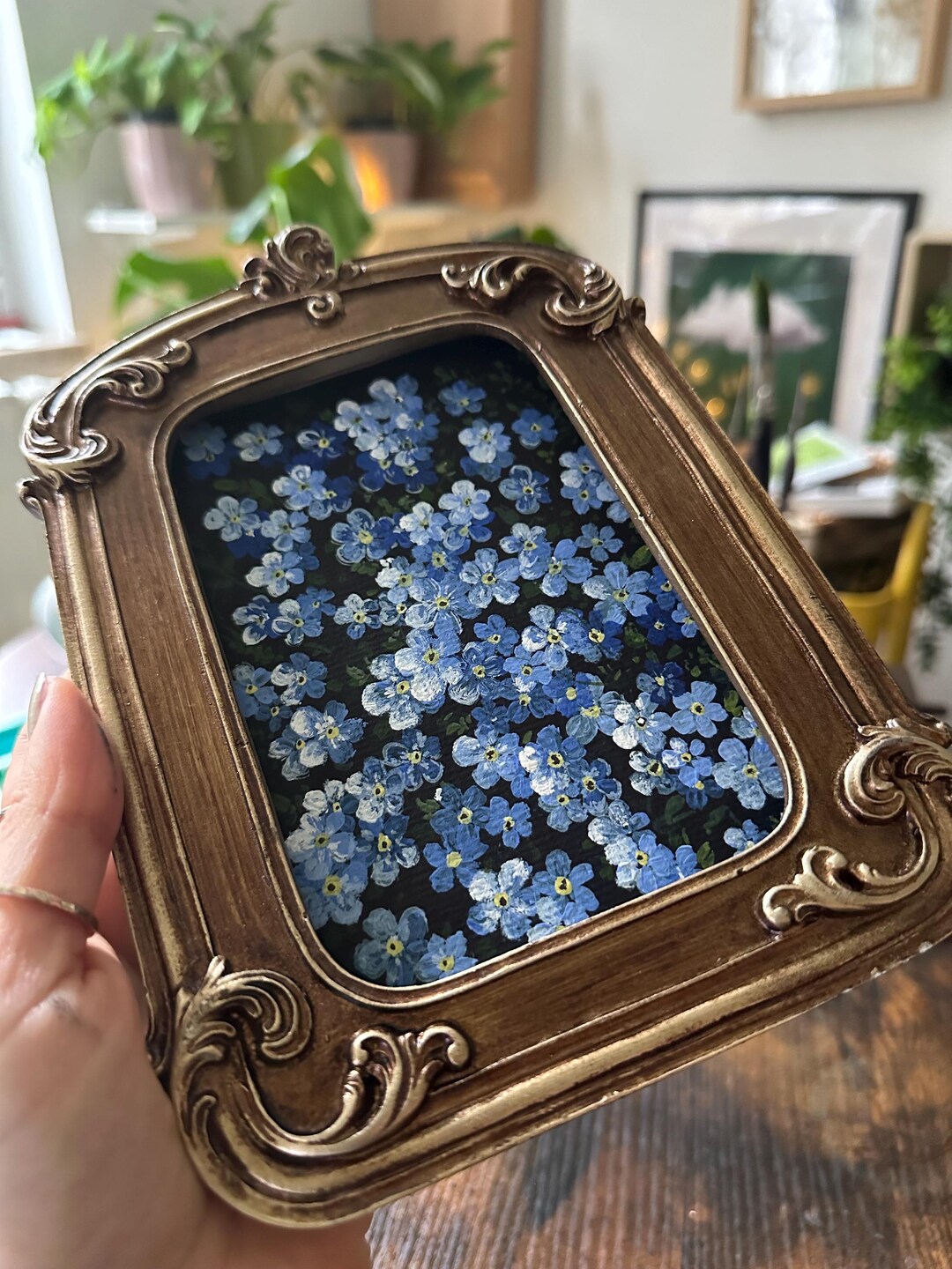 Forget-me-not Painting on Canvas Original Floral Artwork, Original ...