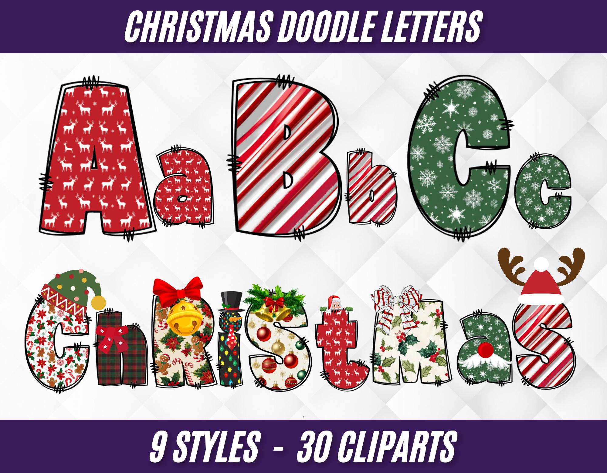 Christmas Alphabet PNG Christmas Letters Numbers Clipart Santa Alphabet ...