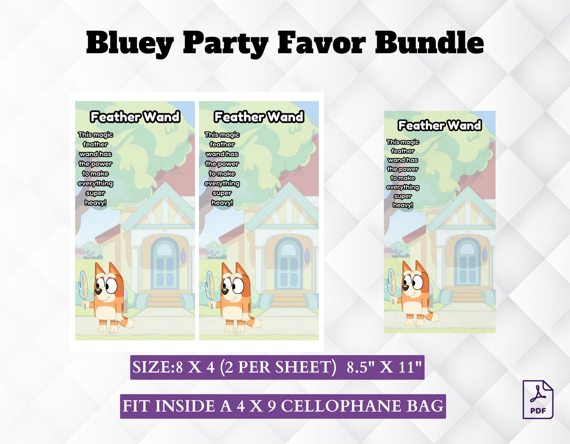 8 Bluey Party Pack, Bluey Birthday Treat Bundles, Blue Dog, Bundle ...