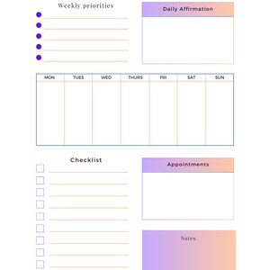 3 Pack Color Weekly Planner Set - Etsy