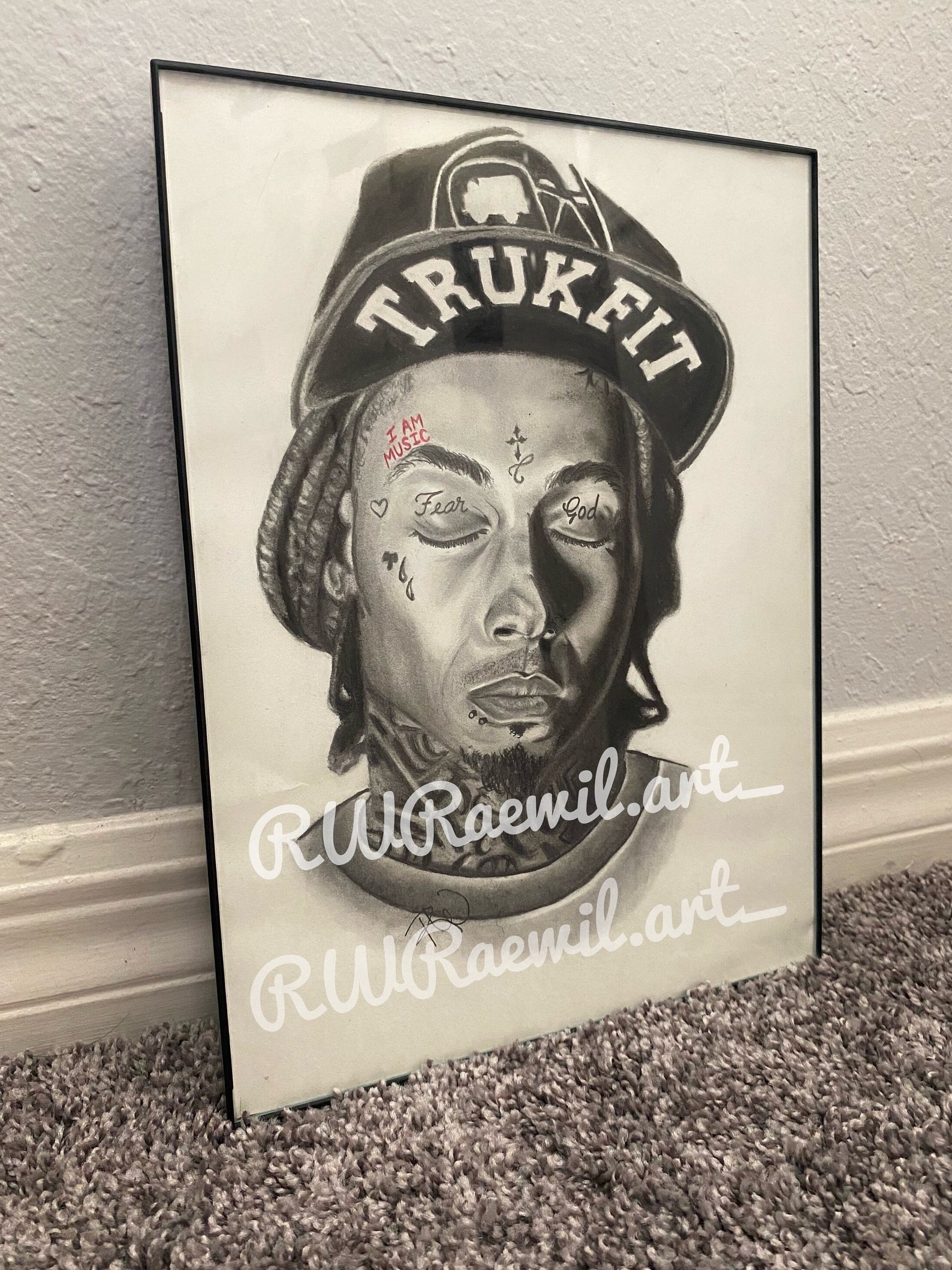 Lil Wayne /portrait Drawing / Original Art/ Wall Décor/ Wall Art/ Hip ...