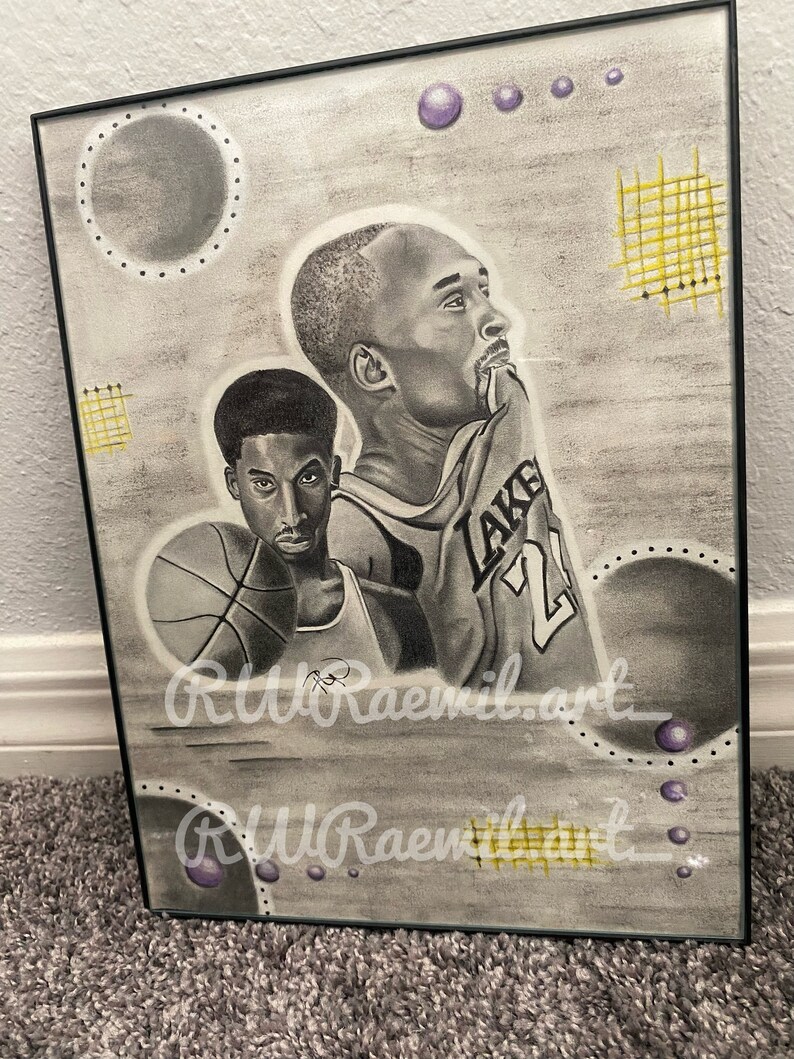Kobe Bryant Original Drawing/ Kobe Bryant Portrait/ Wall Décor ...