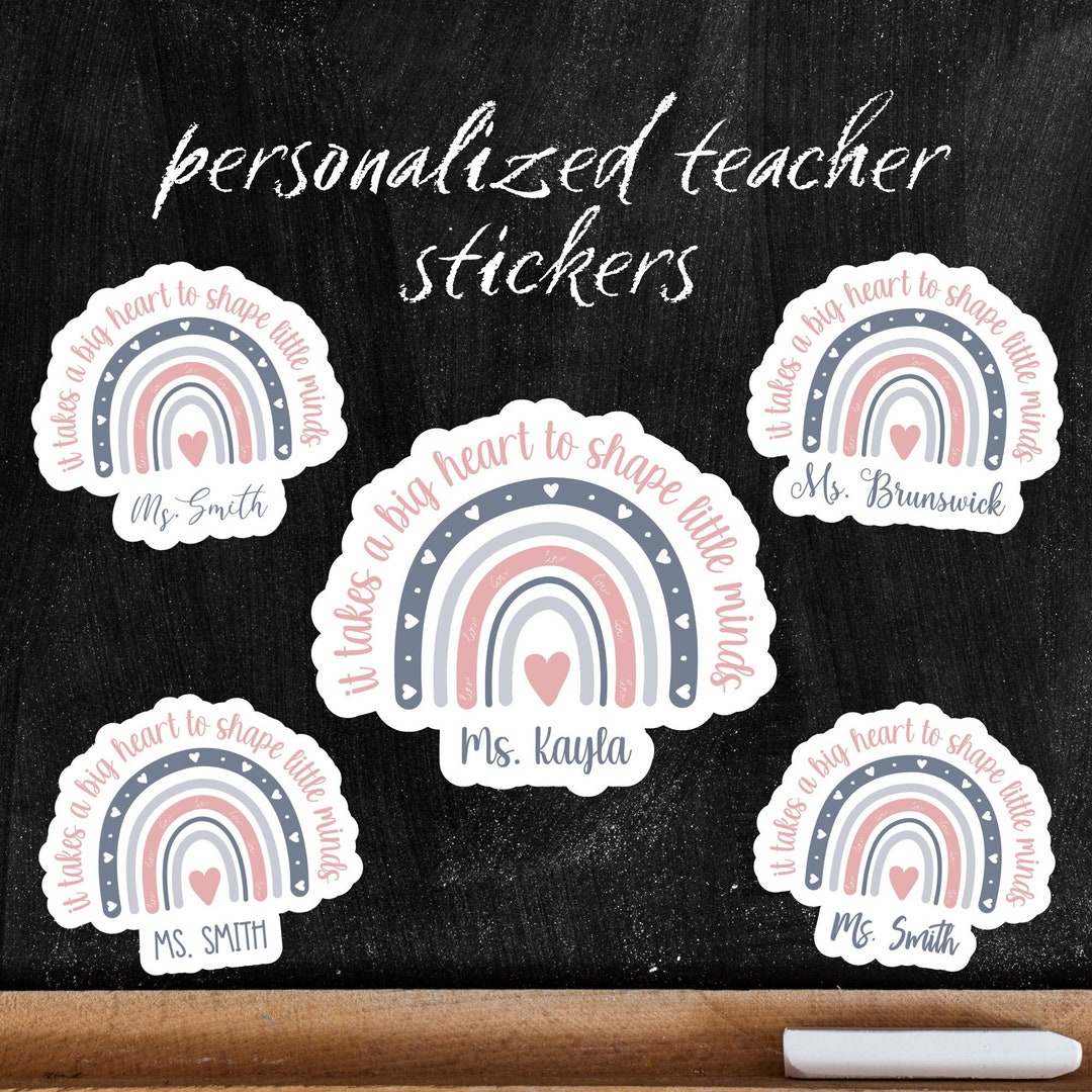 Personalized Teacher Stickers for Teacher Appreciation, Holiday ...