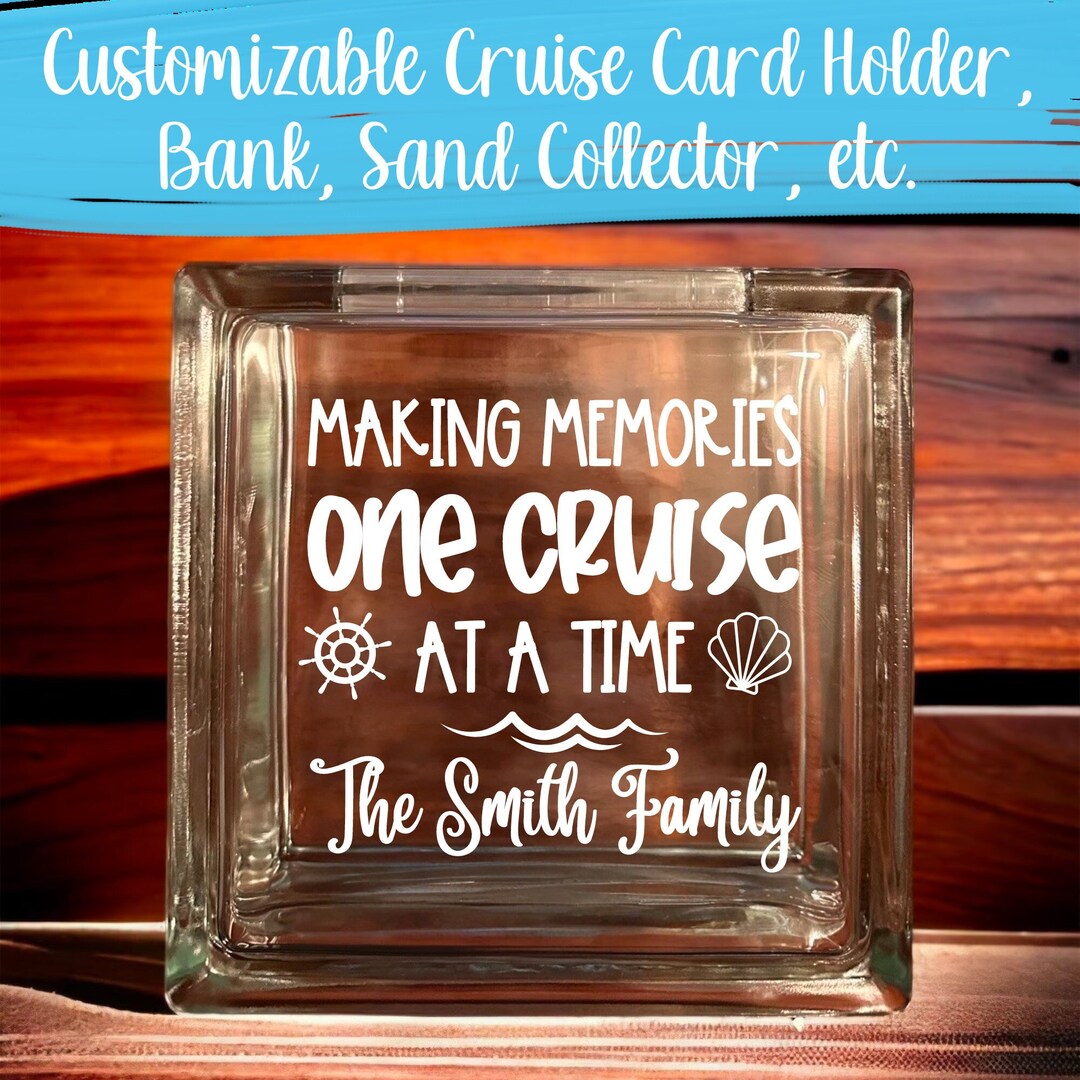 Cruise Ship Card Holder Bank Vacation Sand Collector Glass Block Cruise ...